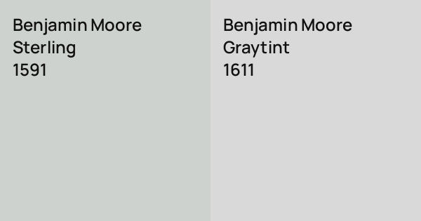 Benjamin Moore Sterling vs. Benjamin Moore Graytint comparison