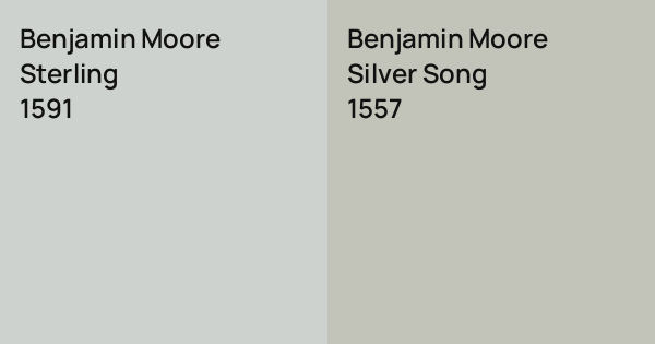 Benjamin Moore Sterling vs. Benjamin Moore Silver Song comparison