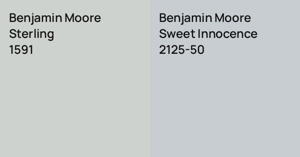 Benjamin Moore Sterling vs. Benjamin Moore Sweet Innocence comparison