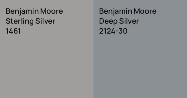 Benjamin Moore Sterling Silver vs. Benjamin Moore Deep Silver comparison