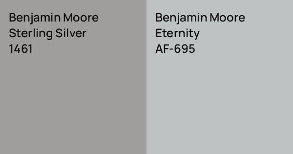 Benjamin Moore Sterling Silver vs. Benjamin Moore Eternity comparison