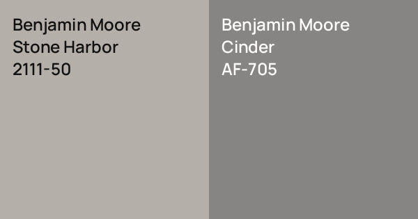 Benjamin Moore Stone Harbor vs. Benjamin Moore Cinder comparison