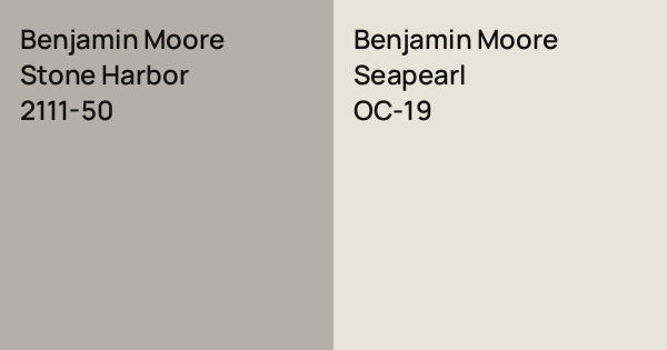 Benjamin Moore Stone Harbor vs. Benjamin Moore Seapearl comparison