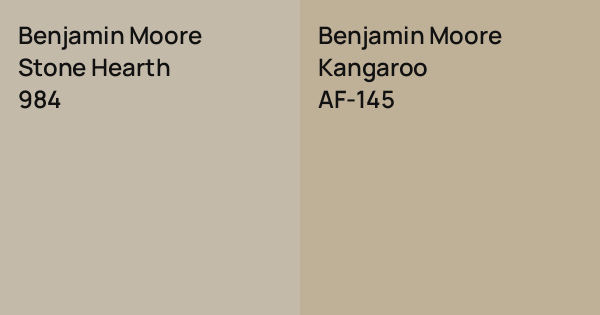Benjamin Moore Stone Hearth vs. Benjamin Moore Kangaroo comparison