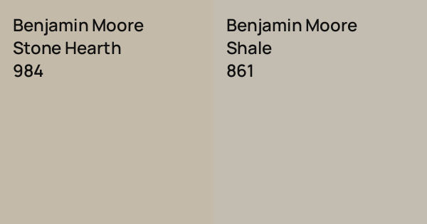 Benjamin Moore Stone Hearth vs. Benjamin Moore Shale comparison