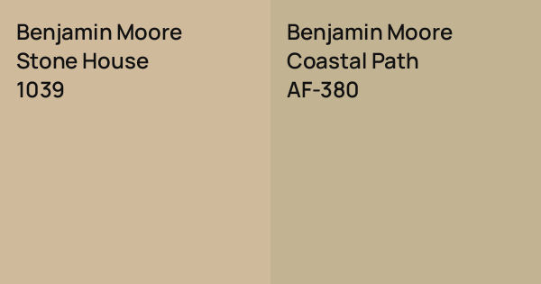 Benjamin Moore Stone House vs. Benjamin Moore Coastal Path comparison