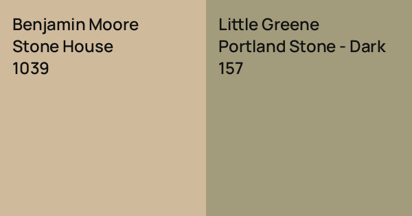 Benjamin Moore Stone House vs. Little Greene Portland Stone - Dark ...