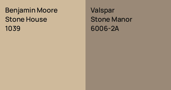 Benjamin Moore Stone House vs. Valspar Stone Manor comparison