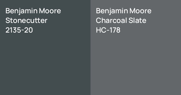 Benjamin Moore Stonecutter vs. Benjamin Moore Charcoal Slate comparison