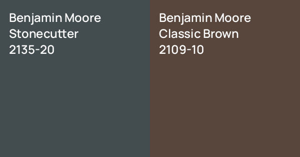 Benjamin Moore Stonecutter vs. Benjamin Moore Classic Brown comparison