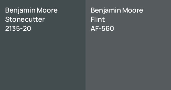 Benjamin Moore Stonecutter vs. Benjamin Moore Flint comparison