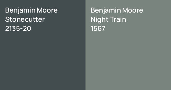 Benjamin Moore Stonecutter vs. Benjamin Moore Night Train comparison