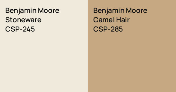 Benjamin Moore Stoneware vs. Benjamin Moore Camel Hair comparison