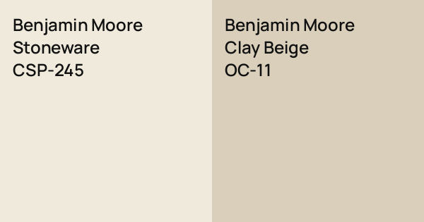 Benjamin Moore Stoneware vs. Benjamin Moore Clay Beige comparison