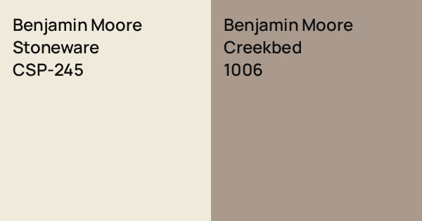 Benjamin Moore Stoneware vs. Benjamin Moore Creekbed comparison