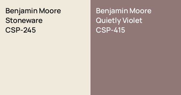Benjamin Moore Stoneware vs. Benjamin Moore Quietly Violet comparison