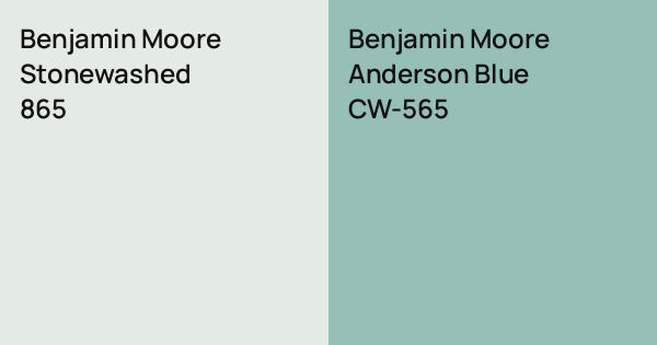 Benjamin Moore Stonewashed vs. Benjamin Moore Anderson Blue comparison