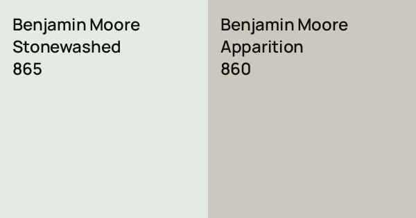Benjamin Moore Stonewashed vs. Benjamin Moore Apparition comparison