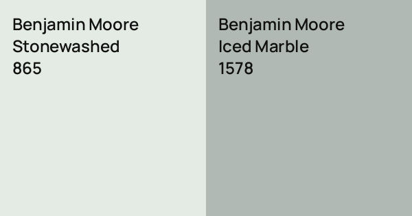 Benjamin Moore Stonewashed vs. Benjamin Moore Iced Marble comparison