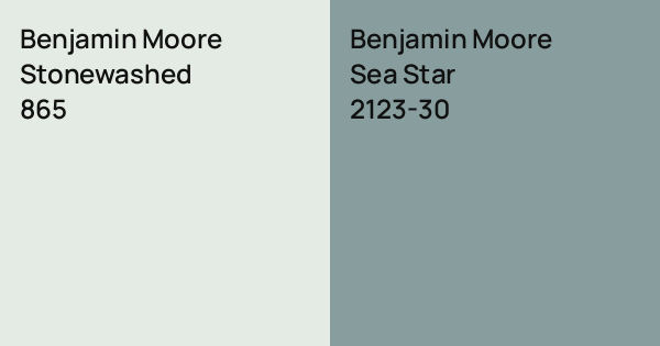 Benjamin Moore Stonewashed vs. Benjamin Moore Sea Star comparison