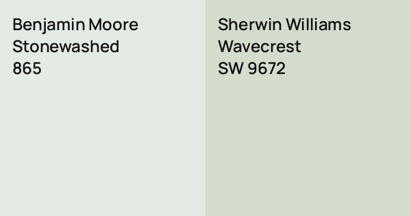 Benjamin Moore Stonewashed vs. Sherwin Williams Wavecrest comparison