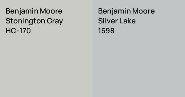 Benjamin Moore Stonington Gray vs. Benjamin Moore Silver Lake comparison