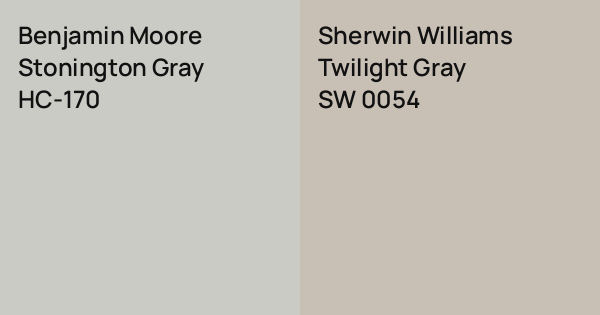 Benjamin Moore Stonington Gray vs. Sherwin Williams Twilight Gray ...