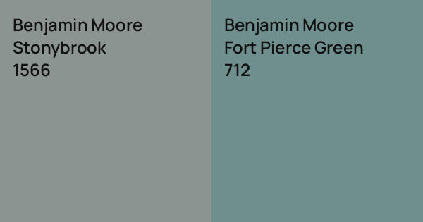Benjamin Moore Stonybrook vs. Benjamin Moore Fort Pierce Green comparison