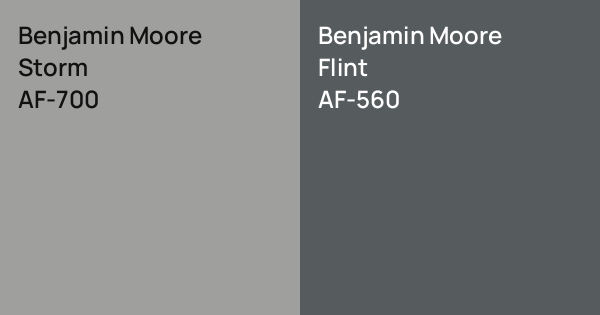 Benjamin Moore Storm vs. Benjamin Moore Flint comparison