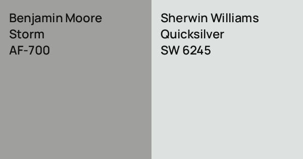 Benjamin Moore Storm vs. Sherwin Williams Quicksilver comparison