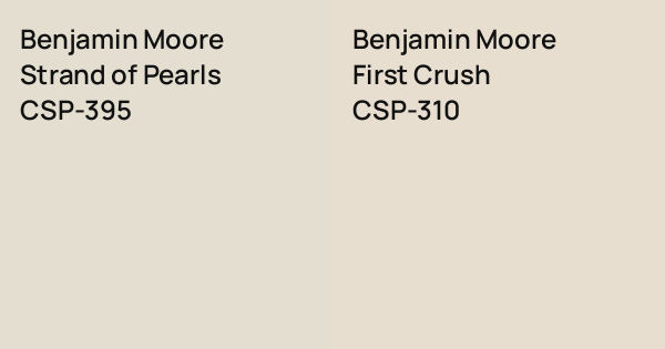 Benjamin Moore Strand of Pearls vs. Benjamin Moore First Crush comparison