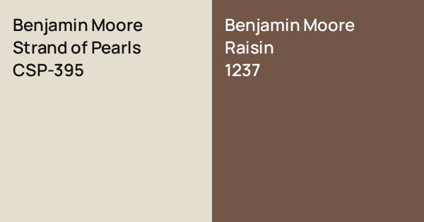 Benjamin Moore Strand of Pearls vs. Benjamin Moore Raisin comparison