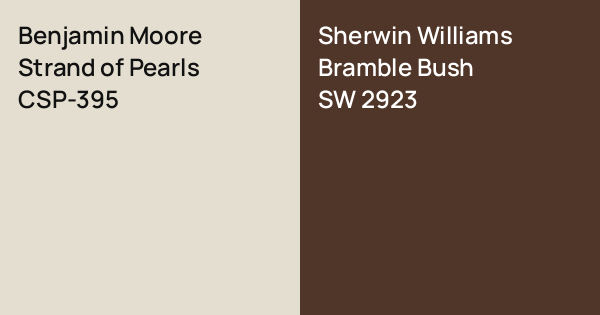 Benjamin Moore Strand of Pearls vs. Sherwin Williams Bramble Bush ...