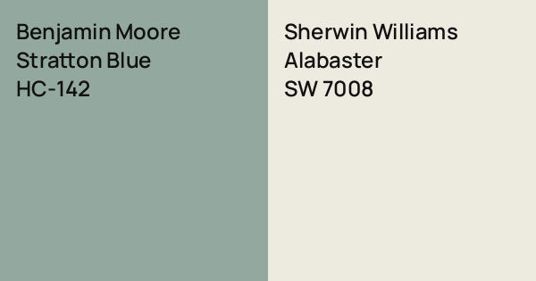 Benjamin Moore Stratton Blue vs. Sherwin Williams Alabaster comparison