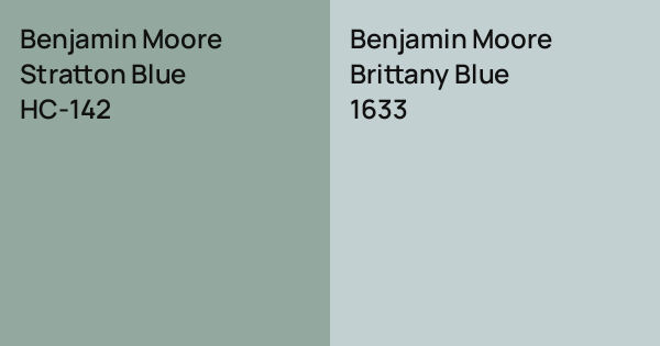 Benjamin Moore Stratton Blue vs. Benjamin Moore Brittany Blue comparison