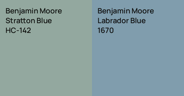 Benjamin Moore Stratton Blue vs. Benjamin Moore Labrador Blue comparison