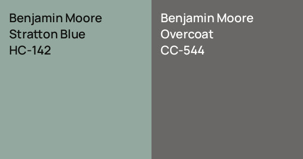 Benjamin Moore Stratton Blue vs. Benjamin Moore Overcoat comparison