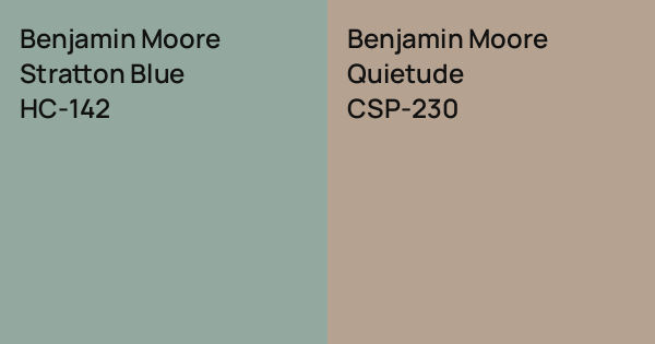 Benjamin Moore Stratton Blue vs. Benjamin Moore Quietude comparison