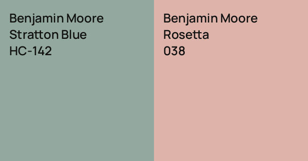 Benjamin Moore Stratton Blue vs. Benjamin Moore Rosetta comparison