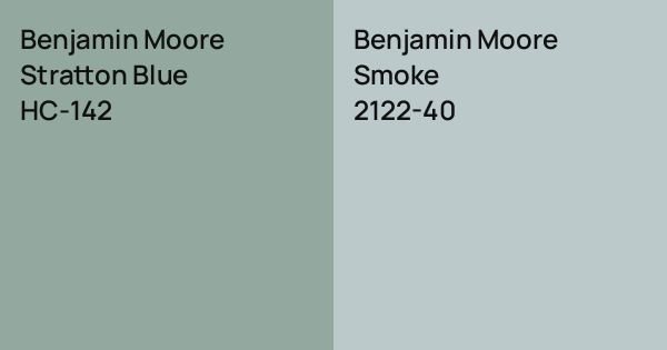 Benjamin Moore Stratton Blue vs. Benjamin Moore Smoke comparison