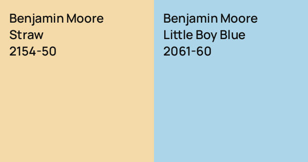 Benjamin Moore Straw vs. Benjamin Moore Little Boy Blue comparison