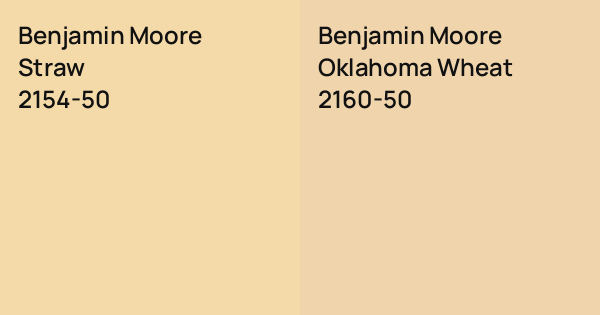 Benjamin Moore Straw vs. Benjamin Moore Oklahoma Wheat comparison