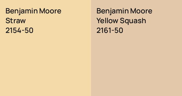 Benjamin Moore Straw vs. Benjamin Moore Yellow Squash comparison