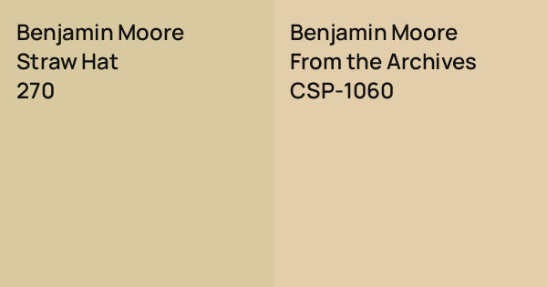 Benjamin Moore Straw Hat vs. Benjamin Moore From the Archives comparison