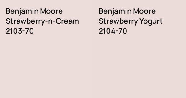 Benjamin Moore Strawberry-n-Cream vs. Benjamin Moore Strawberry Yogurt ...