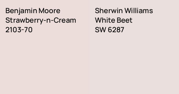 Benjamin Moore Strawberry-n-Cream vs. Sherwin Williams White Beet ...