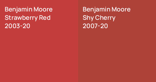 Benjamin Moore Strawberry Red vs. Benjamin Moore Shy Cherry comparison