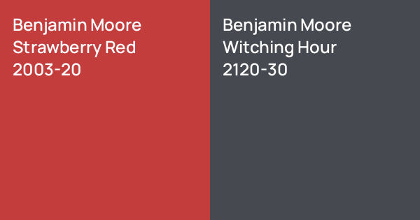Benjamin Moore Strawberry Red vs. Benjamin Moore Witching Hour comparison