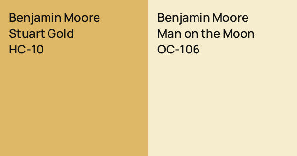 Benjamin Moore Stuart Gold vs. Benjamin Moore Man on the Moon comparison