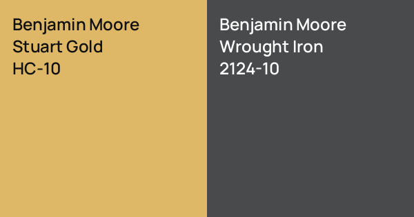 Benjamin Moore Stuart Gold vs. Benjamin Moore Wrought Iron comparison